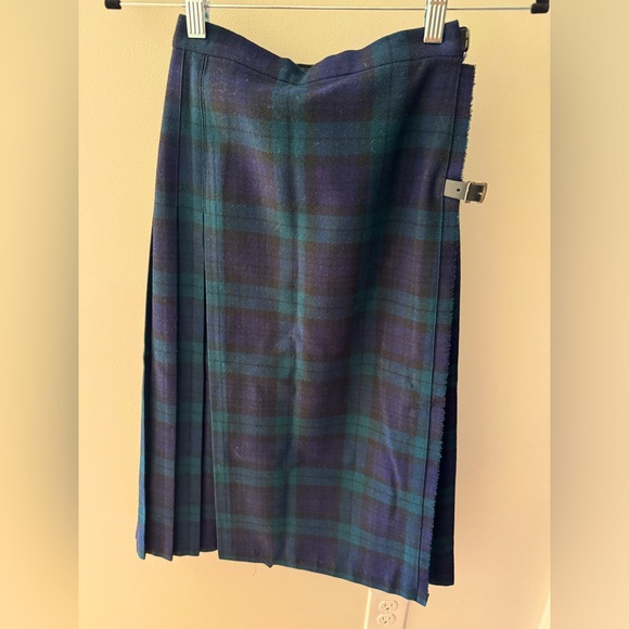 Glenisla Ltd. Made in Scotland | Skirts | Vintage Wool Tartan Teal Navy ...